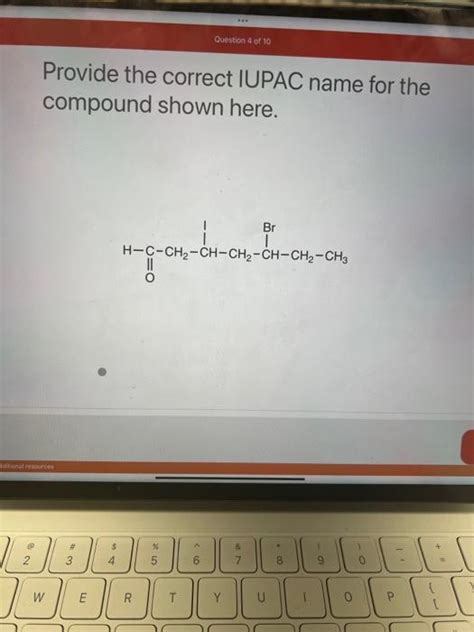 Solved Provide The Correct Iupac Name For The Compound Shown