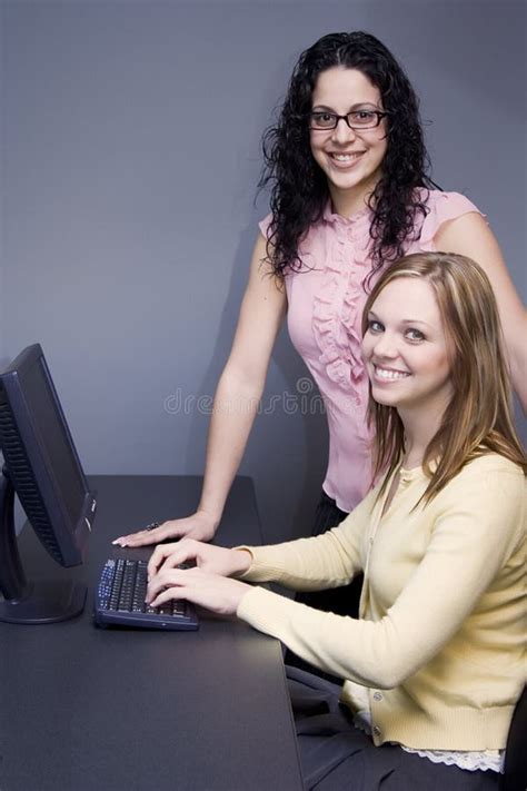 Computer Training Stock Image Image Of Women Attractive 521799