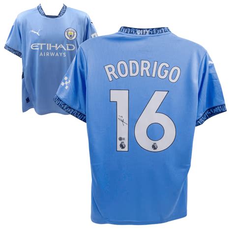 Rodri Signed Manchester City Home Soccer Jersey 16 With Beckett Coa