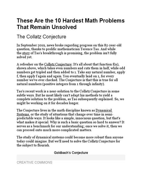 These Are The 10 Hardest Math Problems That Remain Unsolved Pdf Prime Number Numbers