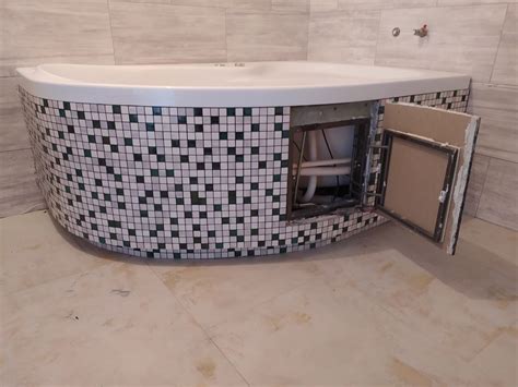 Bathtub Access Panel In Ceramic Tile Wall Custom Utility Hatch Door