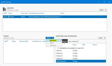 How To Configure Nic Teaming In Windows Server 2016 Technig