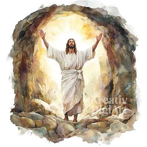 17 Resurrection Of Jesus Clipart Watercolor Easter  Jesus Risen