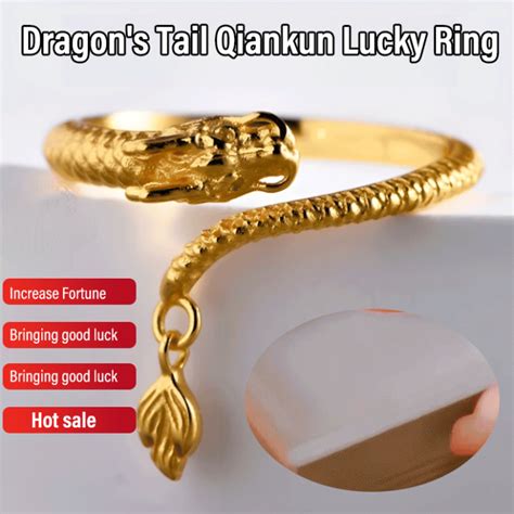【fast Ship】 Dragons Tail Qiankun Lucky Ring Vintage Chinese Dragon
