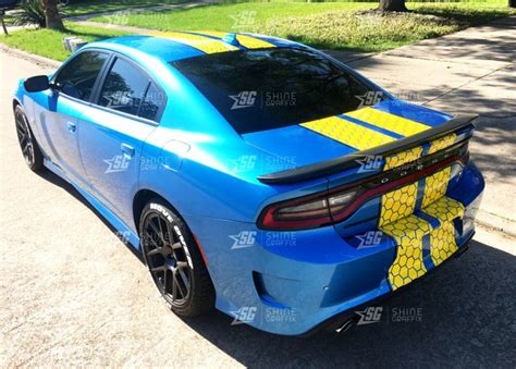 Dodge Charger 10 Honeycomb Stripes With Pinstripes