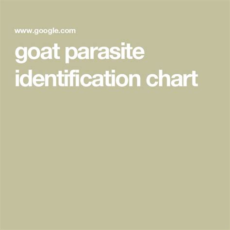 Goat Parasite Identification Chart En 2024