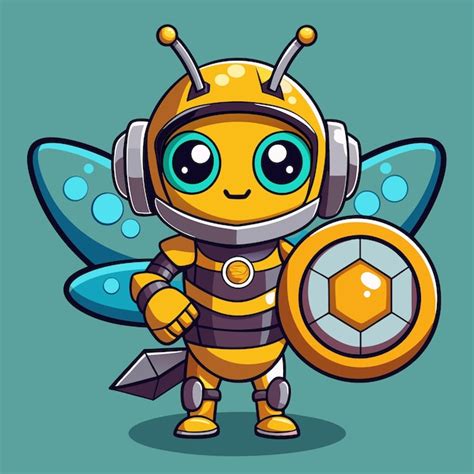 Premium Vector Cute Bee Robot