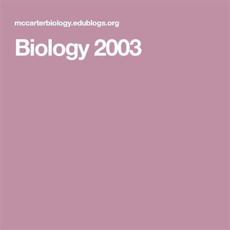 Biology 2003 Cell Transport Biology Education