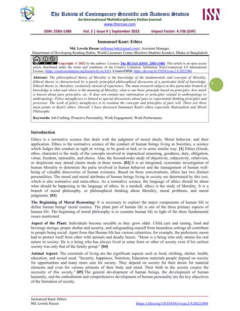 Pdf Immanuel Kant Ethics