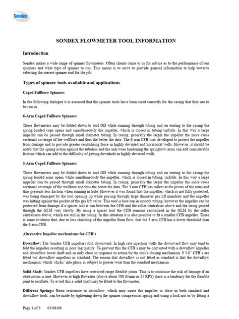Sondex Flowmeter Guide For Engineers Pdf Flow Measurement Lift
