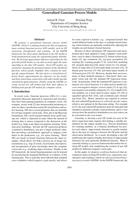 Pdf Generalized Gaussian Process Models