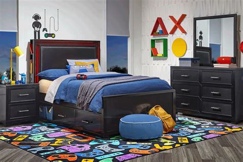 carbon optix 7 pc black black colors full bedroom set with mirror full