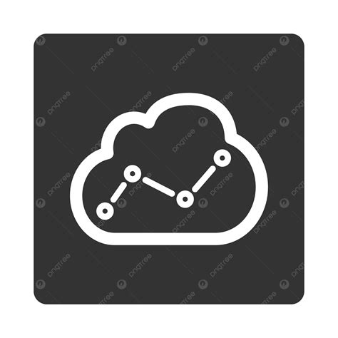 Analytics Icon Pictogram White And Gray Glyph Charts Cloud Png