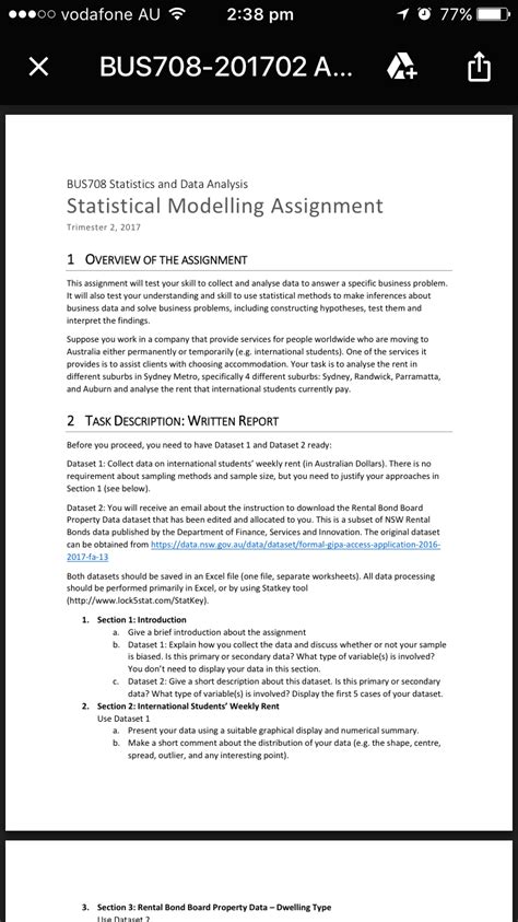 Statistical Modelling Assignment Trimester 2 2017 Numerical Analysis