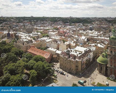 Lviv Ukraine 7 7 2019 Panorama Of The Central Part Of The City With