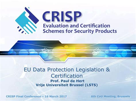 Eu Data Protection Legislation And Certification Pptx