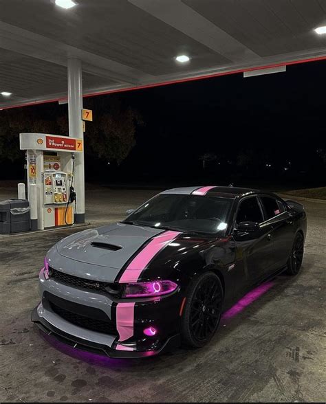 Black And Pink Dodge Charger With Neon Lights Hellcat Charger Hello