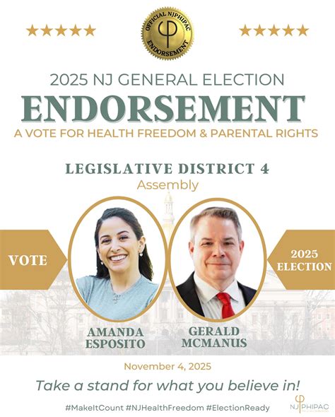 Esposito And Mcmanus For Assembly New Jerseys 4th Legislative District