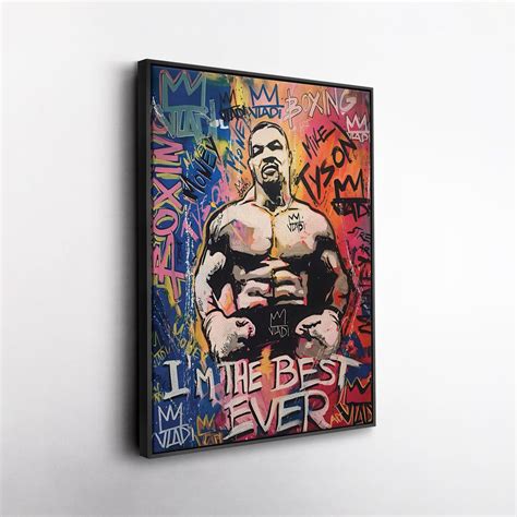 Mike Tyson Graffiti Poster Iconic Boxing Canvas Wall Art Bold Street Art Print For Home
