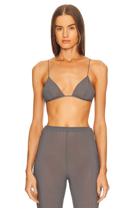 Lacademie Sheer Bralette In Smoke Grey Revolve