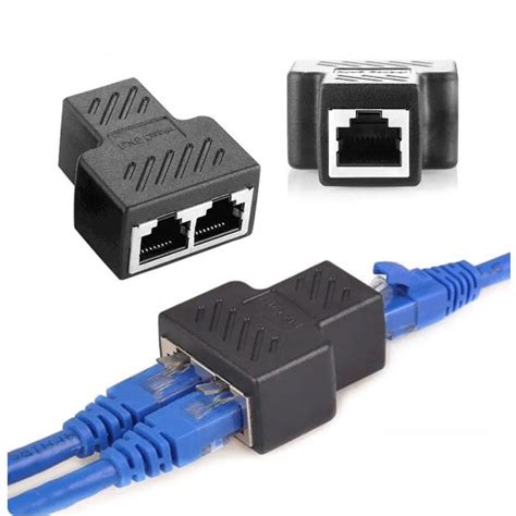 Ethernet Network Cable Female Splitter Adapter Connector Splitter