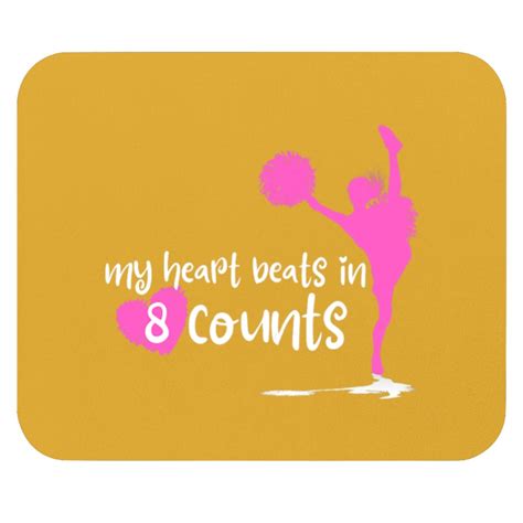 My Heart Beats In 8 Counts Cheerleader Cheerleading Cheer Mouse Pads