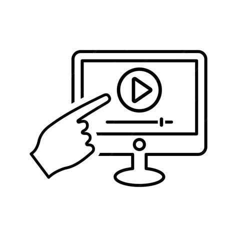 Premium Vector Video Web Classes Outline Icon Line Art Vector