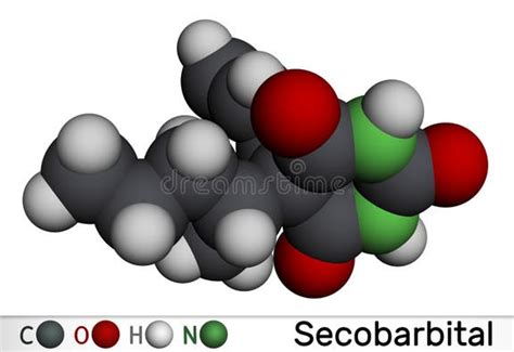 Secobarbital Molecule Barbiturate Drug With Anaesthetic