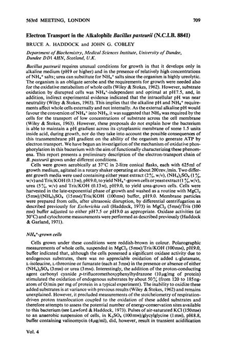 Pdf Electron Transport In The Alkalophile Bacillus Pasteurii Ncib