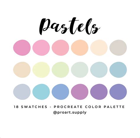 Pastel Procreate Color Palette Hex Codes Pastel Pink Orange Yellow