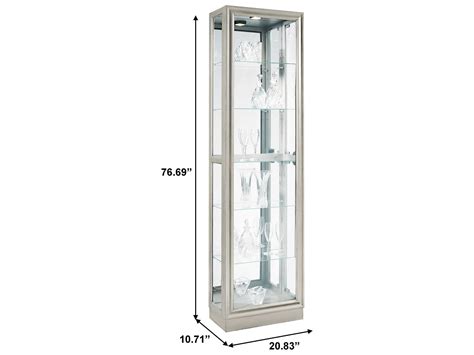 Pulaski Hardwood Platinum Silver Curio Display Cabinet Pu21455