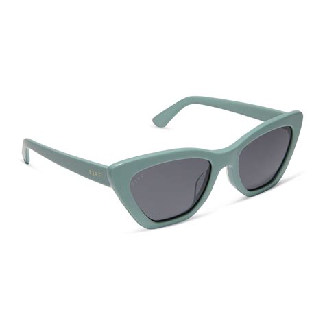 Camila Cateye Sunglasses Steel Teal And Grey Diff Eyewear