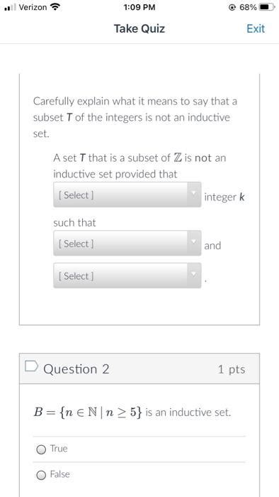 Solved Carefully Explain What It Means To Say That A Subset