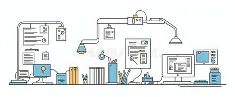Illustrative Abstract Depiction In Fine Line Drawing Of A Scientist Performing Scientific
