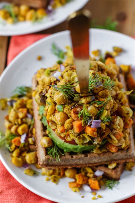 Chickpea Scramble Waffle Stackers Flora And Vino