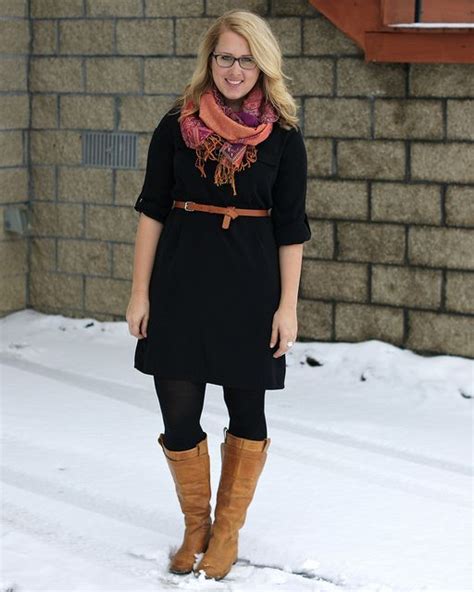 Brown Boots And Black Dress At Margaret Mangum Blog