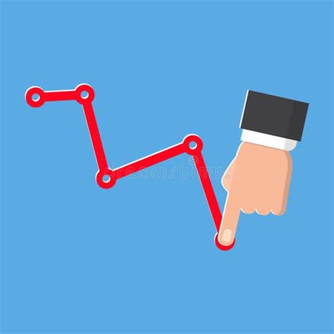 Decrease Graph Vector Isolated Icon On Blue Background Stock Vector