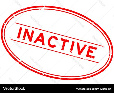 Grunge Red Inactive Word Oval Rubber Seal Stamp Vector Image