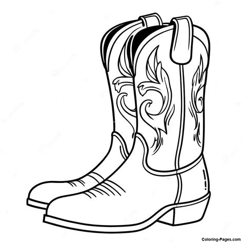 Cowboy Boot Coloring Page Coloring