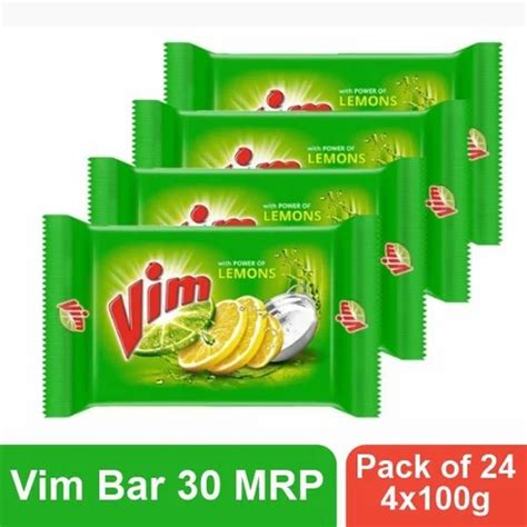 Vim Bar 30 Mrp Pack 24 4 × 100gm At Rs 640piece Vim Dishwash Bar