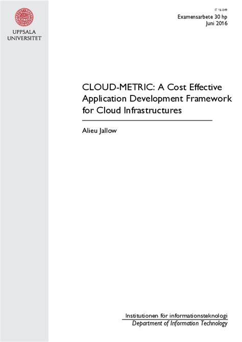 Pdf Cloud Metric A Cost Effective Application Development Framework