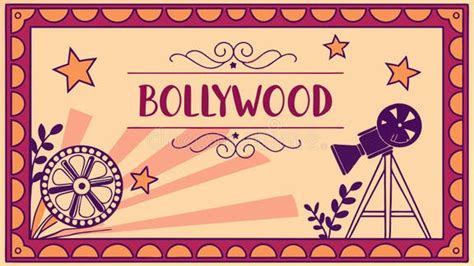 Bollywood Poster Illustration Indian Cinema And Movie Theme Vector