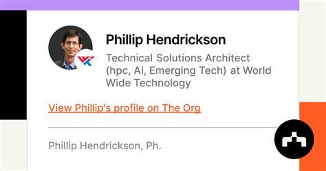 Phillip Hendrickson Technical Solutions Architect Hpc Ai Emerging Tech At World Wide