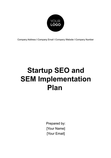 Free Startup Seo And Sem Implementation Plan Template To Edit Online