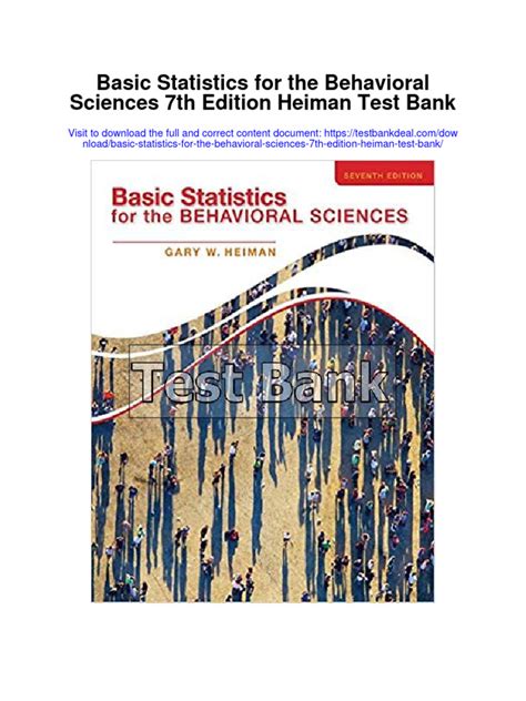 Basic Statistics For The Behavioral Sciences 7th Edition Heiman Test