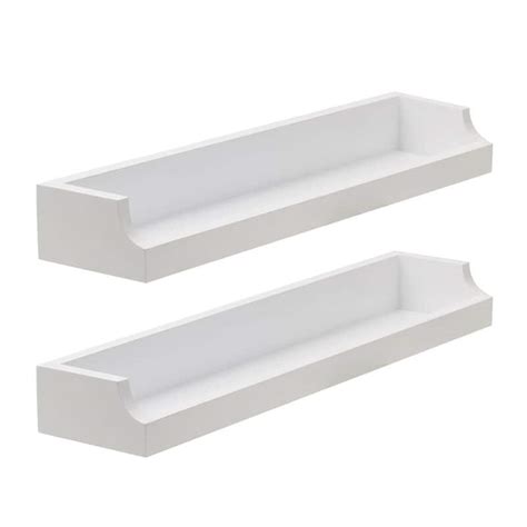 Melannco Set Of 2 White Floating Curve Wall 18 Inch Overstock 43174688