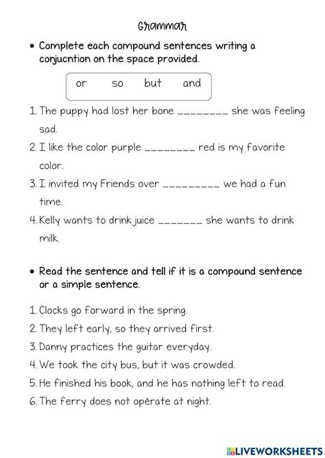 Free Compound Sentences Worksheet 3rd Grade Download Free Compound
