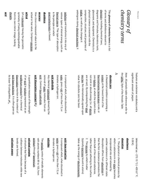 Glossary Of Chemistry Terms Pdf Chemistry Chirality Chemistry