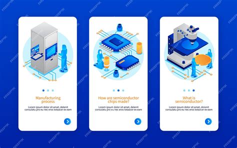 Premium Vector Semiconductor Chip Isometric App Design