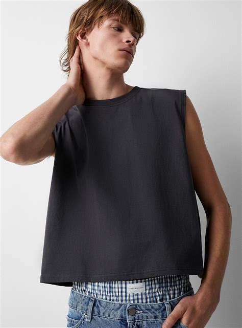 Cropped Sleeveless Tee Imported From Seoul Sleeveless Tee Mens Tees